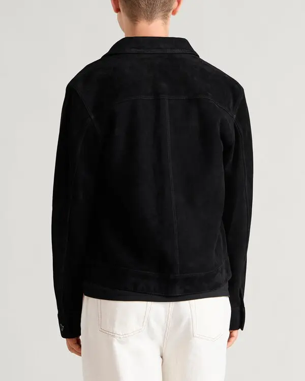 AMI Paris Suede Jacket With Embossed Adc