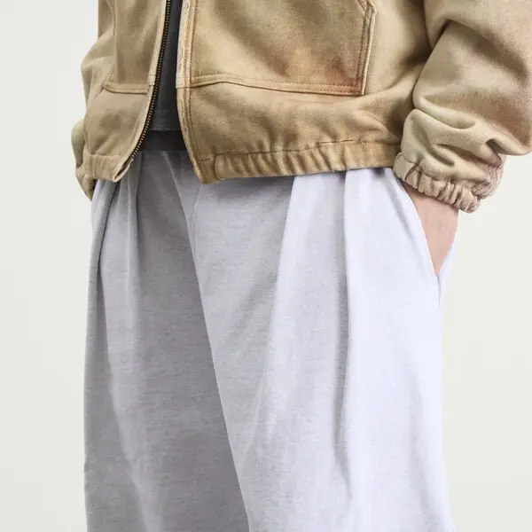 BEAMS Balloon Wide Sweat Pants - Ash Grey