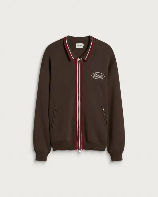 BOUND Retro Disc Knit Zip Polo
