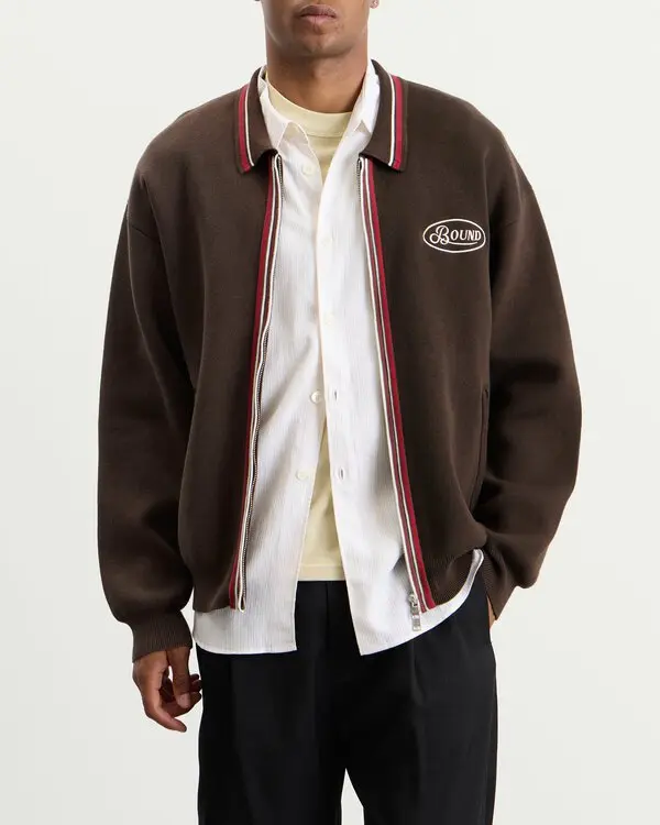 BOUND Retro Disc Knit Zip Polo
