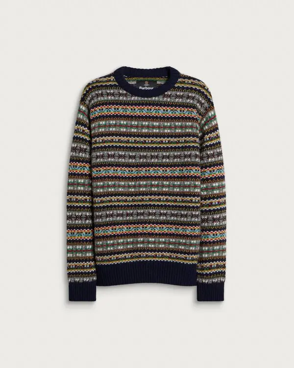 Barbour Scottish Made Fairisle Crew - Navy