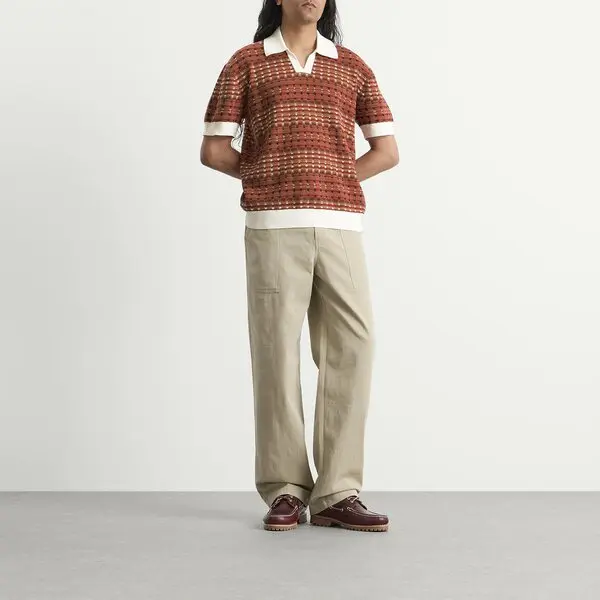 Drole De Monsieur Knitted Mesh Polo Shirt