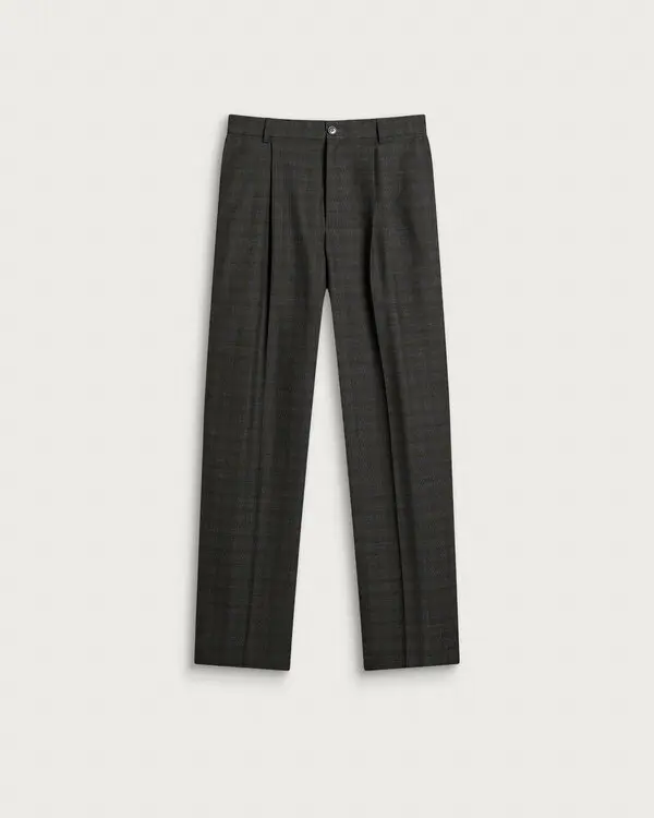 Dries Van Noten Penrud Abstract Check Wool Trousers