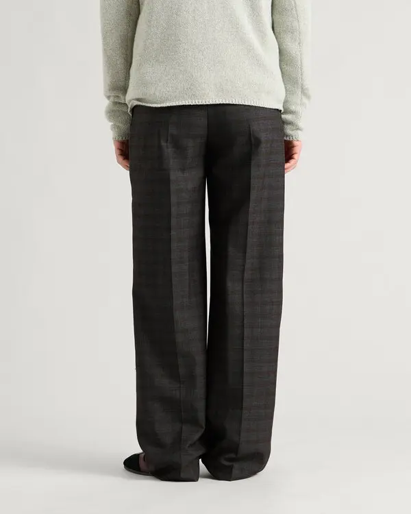Dries Van Noten Penrud Abstract Check Wool Trousers