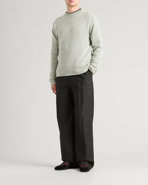 Dries Van Noten Penrud Abstract Check Wool Trousers