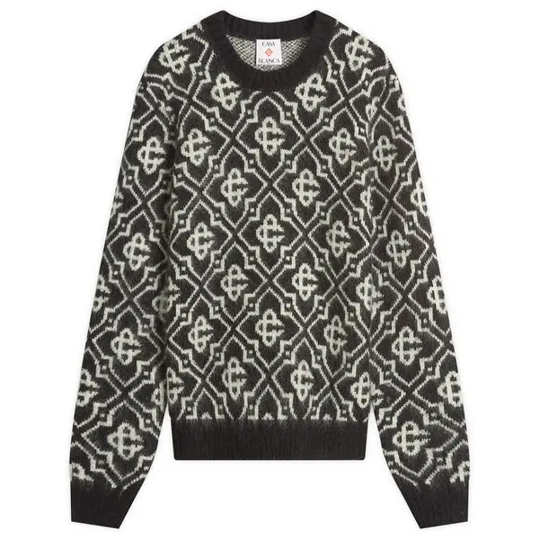 Casablanca Monogram Mohair Blend Crew Sweatshirt