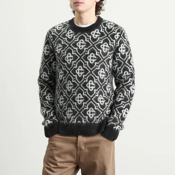 Casablanca Monogram Mohair Blend Crew Sweatshirt