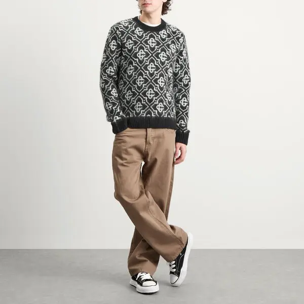 Casablanca Monogram Mohair Blend Crew Sweatshirt