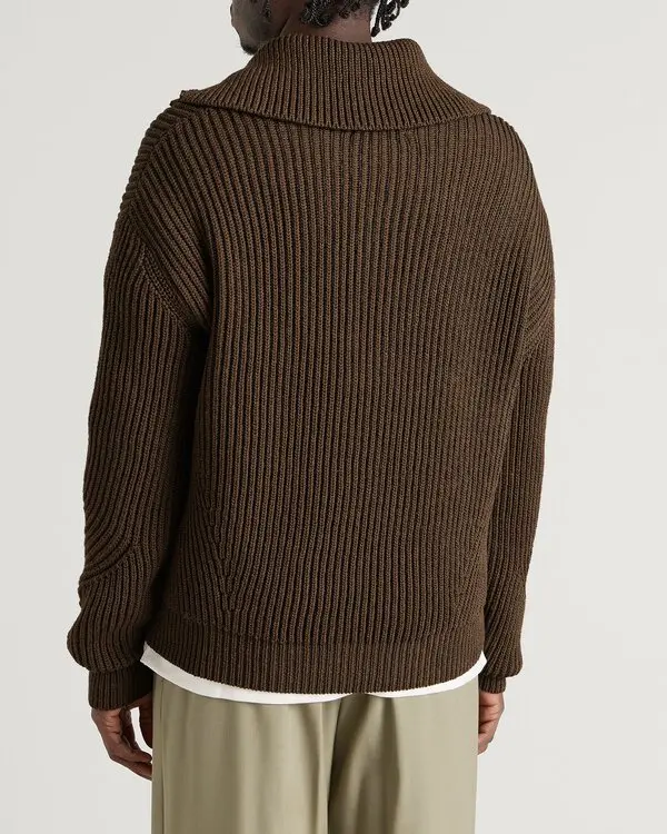 Dries Van Noten Mallawi Ribbed Polo Jumper