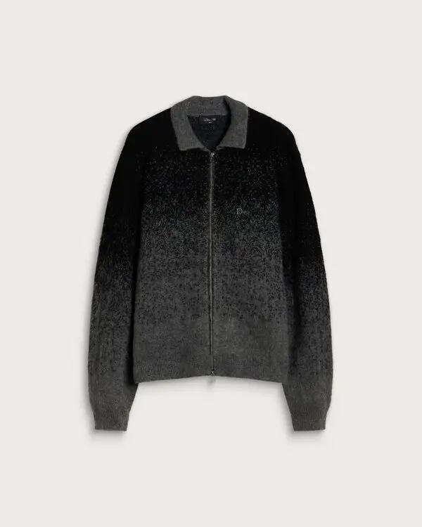 DIME Mohair Double Zip Knit - Black/charcoal