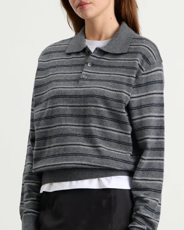 DUNST Collared Striped Sweater