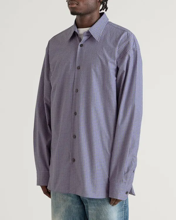 Dries Van Noten Croom Micro Check Cotton Shirt