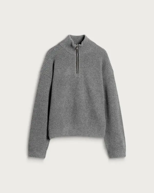 DANIEL SIMMONS Merino Knit Q-zip Jumper
