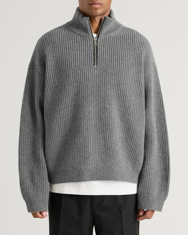 DANIEL SIMMONS Merino Knit Q-zip Jumper