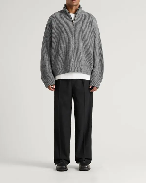 DANIEL SIMMONS Merino Knit Q-zip Jumper