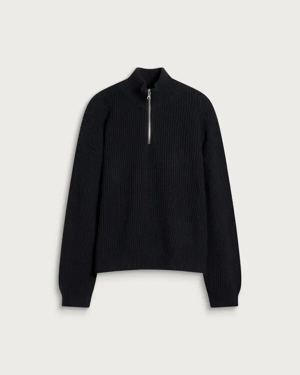 DANIEL SIMMONS Merino Knit Q-zip Jumper