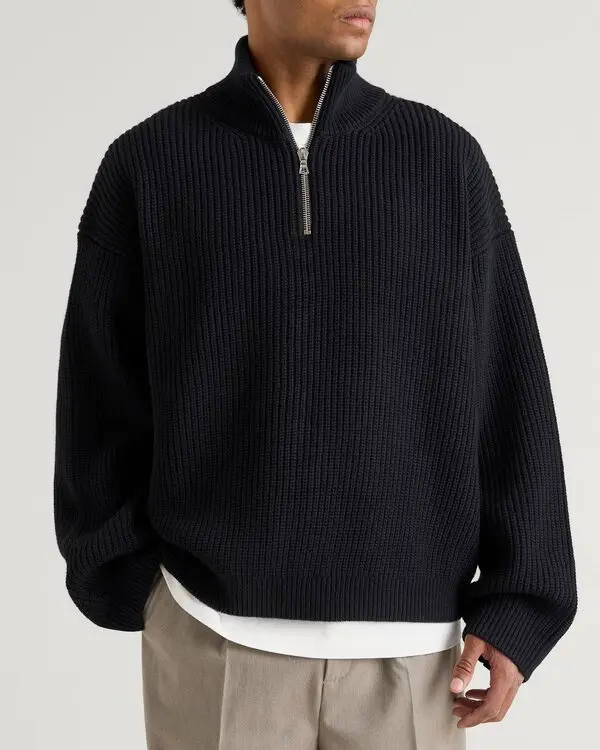 DANIEL SIMMONS Merino Knit Q-zip Jumper