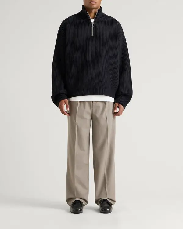 DANIEL SIMMONS Merino Knit Q-zip Jumper