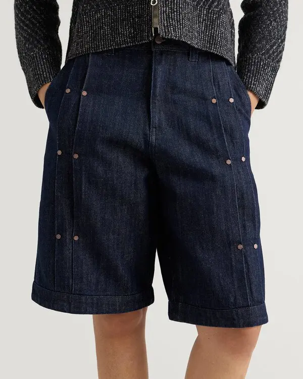 DIME Pleated Baggy Denim Shorts
