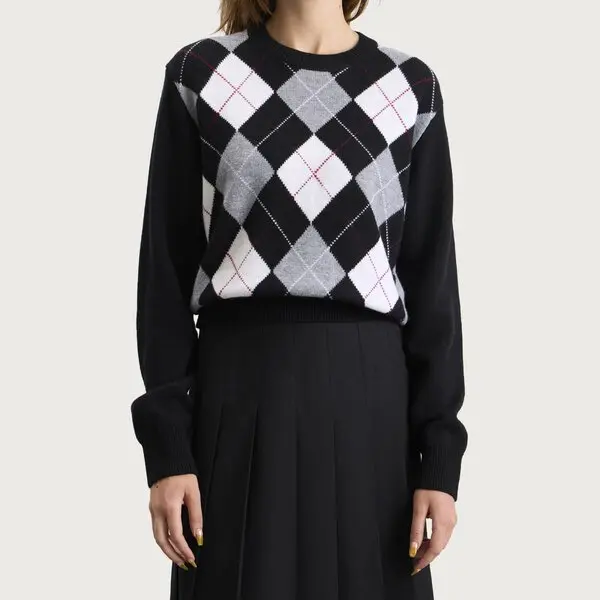 DUNST Argyle Crew Neck Sweater