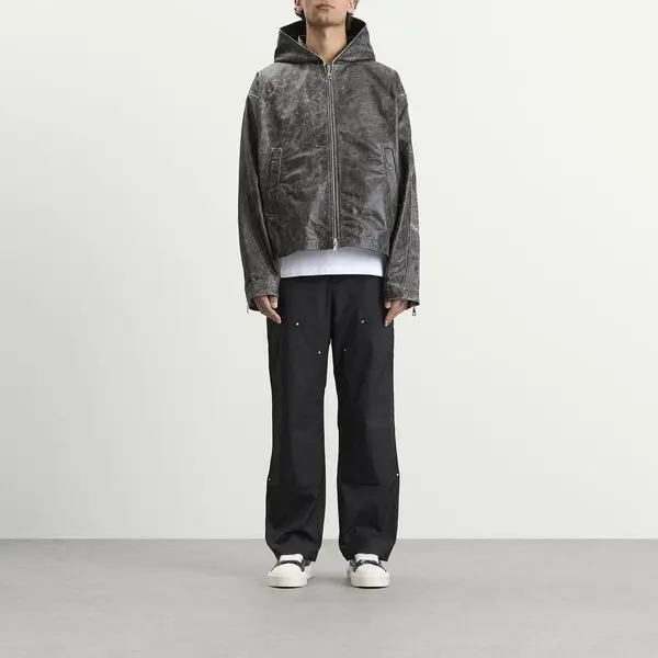 COLE BUXTON Cb Hooded Leather Jacket