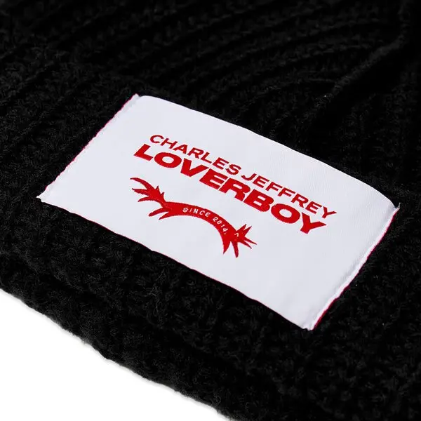 CHARLES JEFFREY Loverboy Chunky Rabbit Beanie - Black
