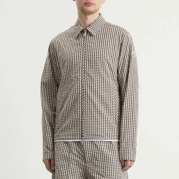 Moncler Checked Zip Up Shirt Jacket