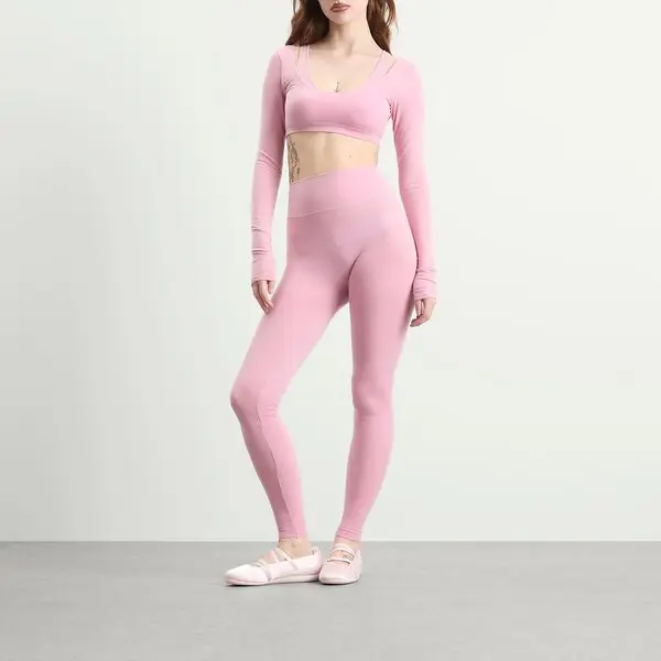SKIMS Seamless Sheer Wool Long Sleeve Crop Top