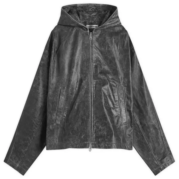 COLE BUXTON Hooded Leather Jacket