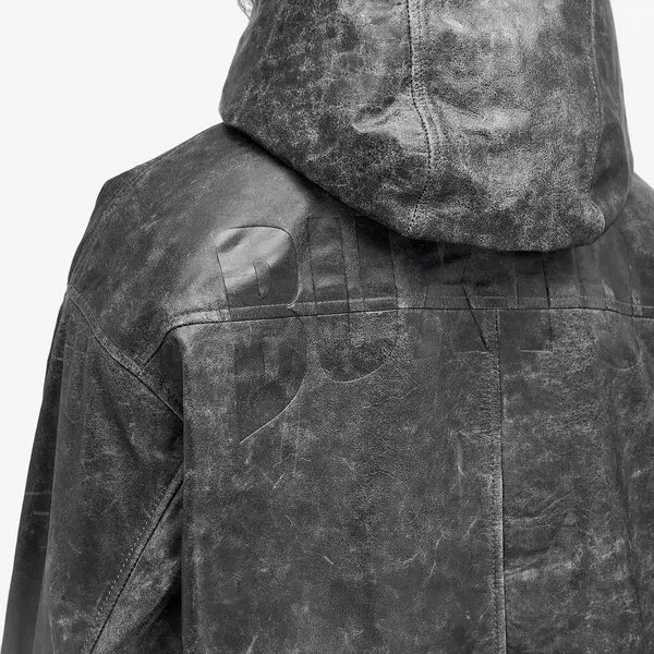 COLE BUXTON Hooded Leather Jacket