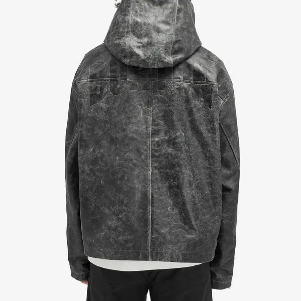 COLE BUXTON Hooded Leather Jacket