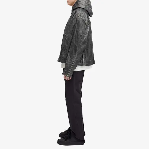 COLE BUXTON Hooded Leather Jacket
