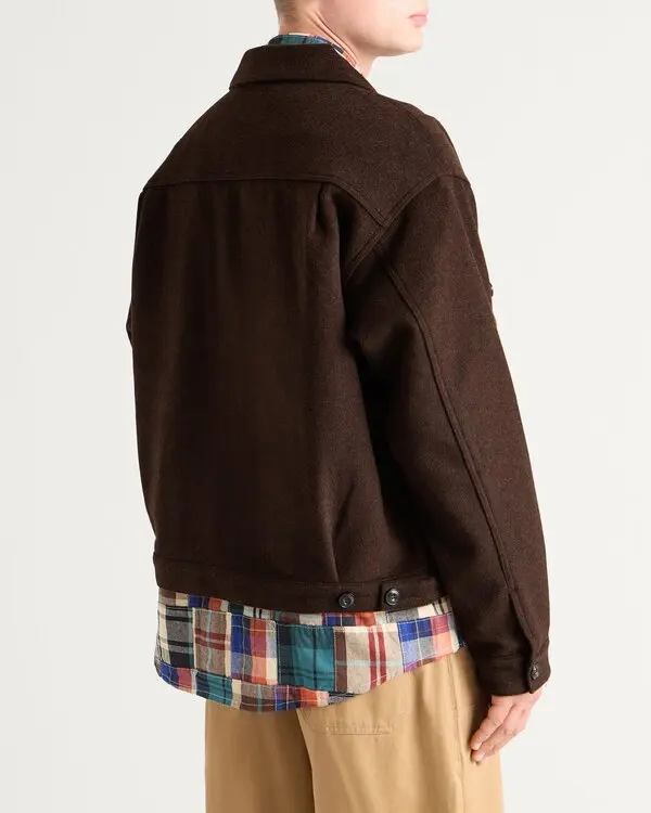 FRIZMWORKS Solid Wool Trucker Jacket