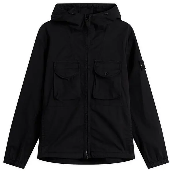 Stone Island Organic Cotton Twill Hooded Jacket