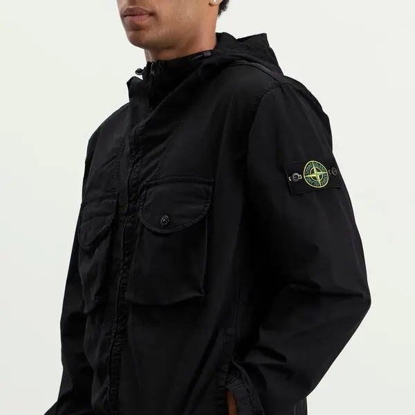 Stone Island Organic Cotton Twill Hooded Jacket