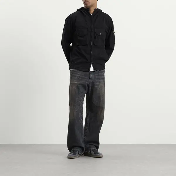 Stone Island Organic Cotton Twill Hooded Jacket