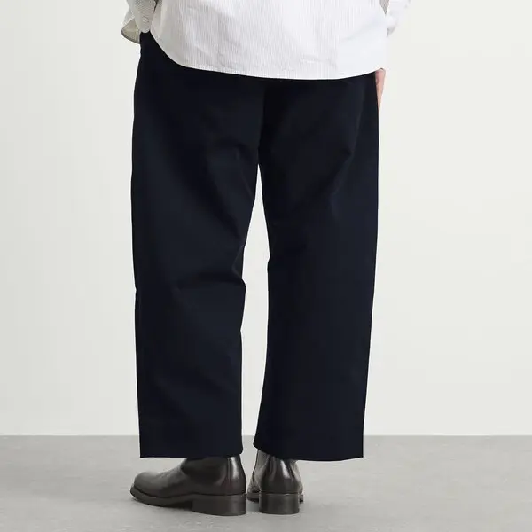 Studio Nicholson Sorte Peached Cotton Pleat Volume Pant