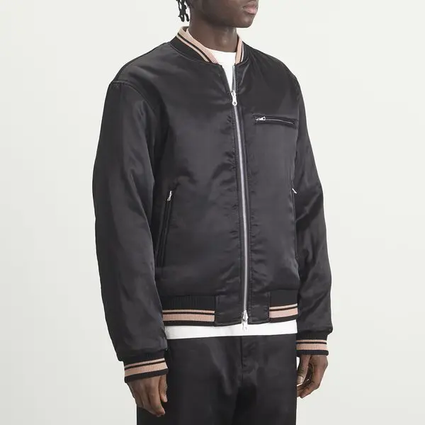 Dries Van Noten Abstract Floral Satin Reversible Bomber Jacket