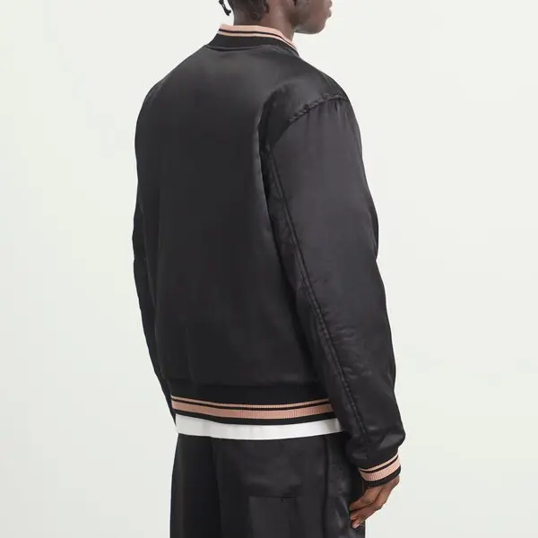 Dries Van Noten Abstract Floral Satin Reversible Bomber Jacket