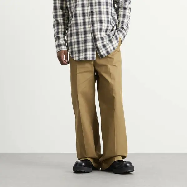 Balenciaga Wide Leg Cotton Chino Pants