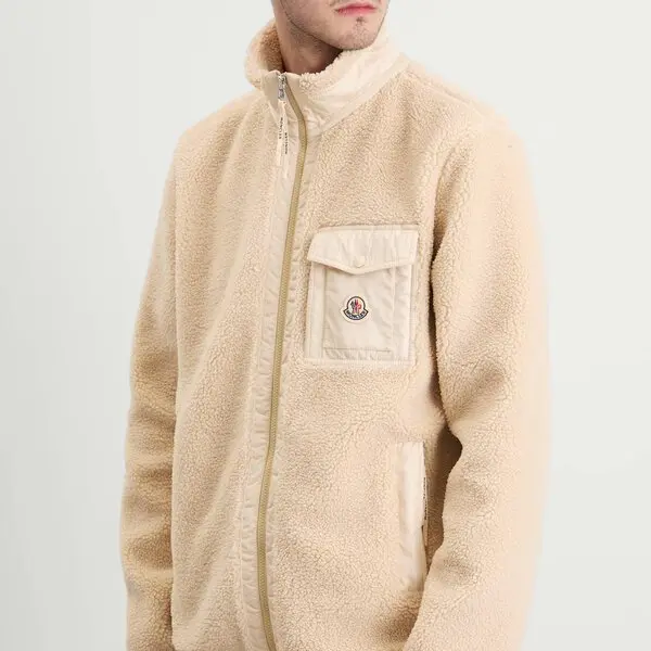 Moncler Zip Up Teddy Fleece Cardigan Jacket