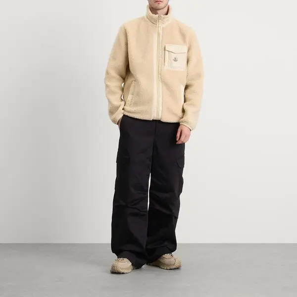 Moncler Zip Up Teddy Fleece Cardigan Jacket