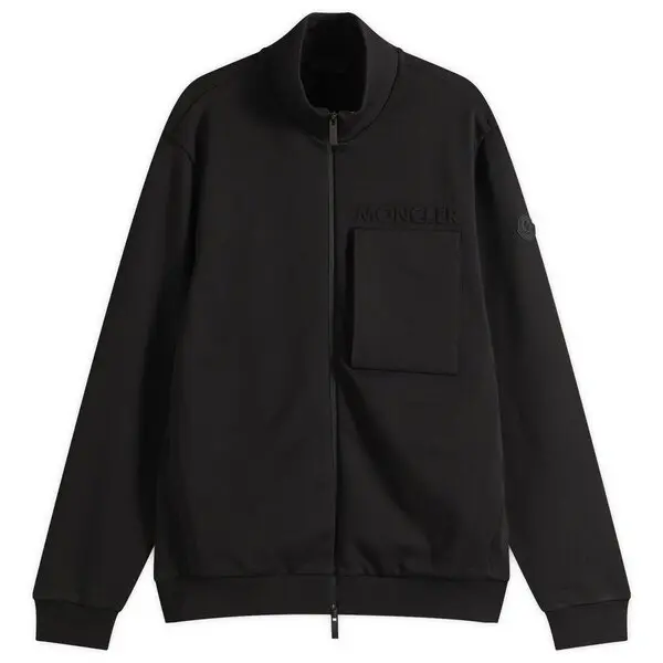 Moncler Fleece Zip Up Jacket - Black