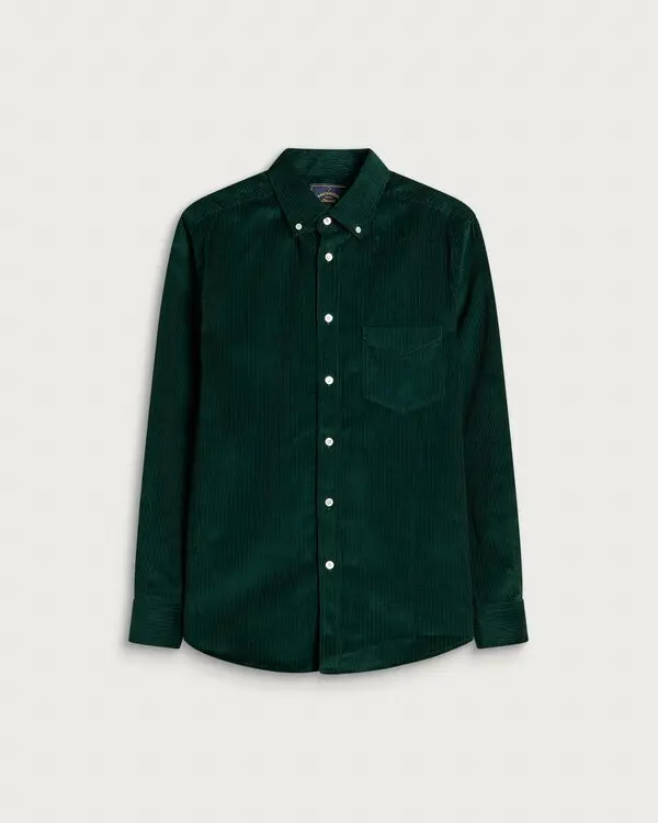Portuguese Flannel Lobo Button Down Corduroy Shirt - Green