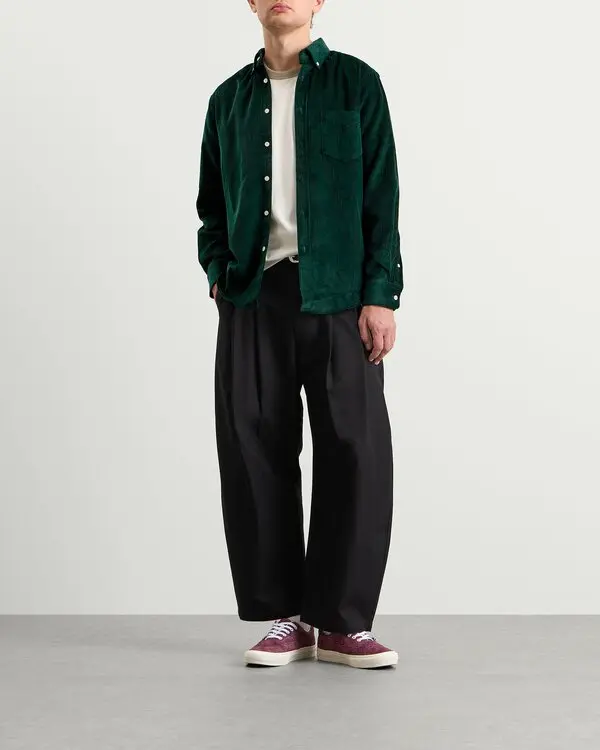 Portuguese Flannel Lobo Button Down Corduroy Shirt - Green