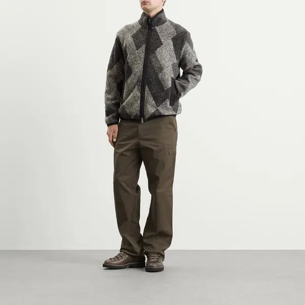 Moncler Zip Up Wool Jacquard Jacket