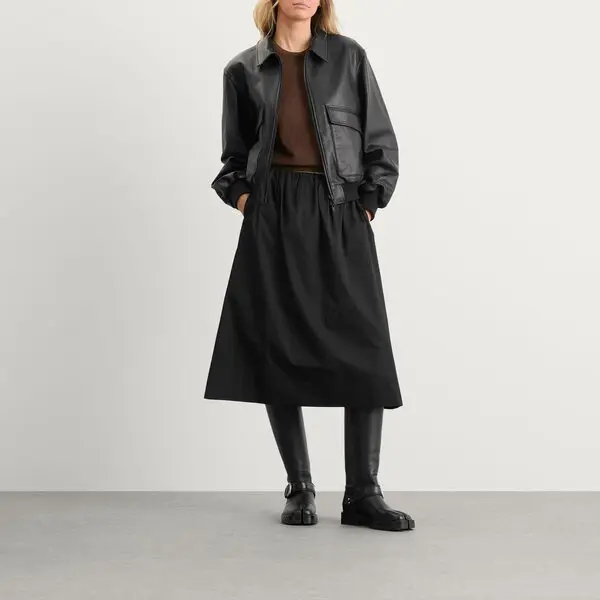 NOTHING WRITTEN Classic Leather Flight Jacket