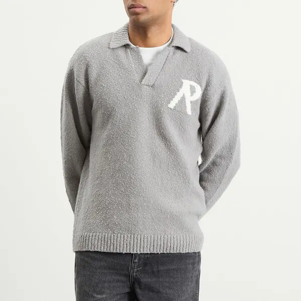 REPRESENT Knitted Boucle Knit Polo