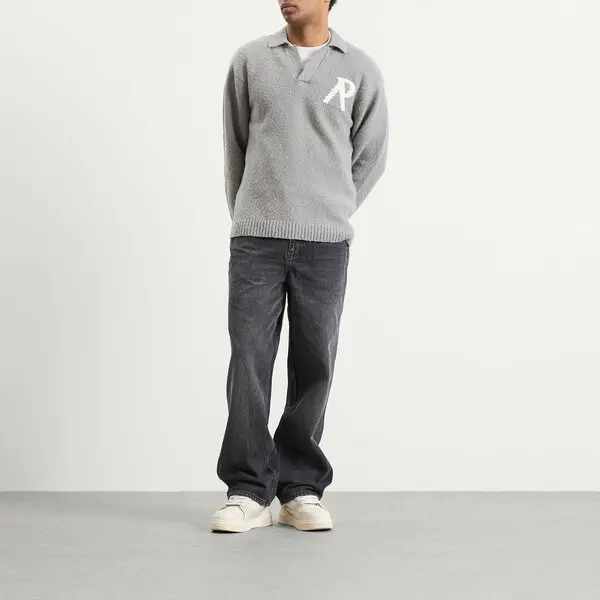REPRESENT Knitted Boucle Knit Polo