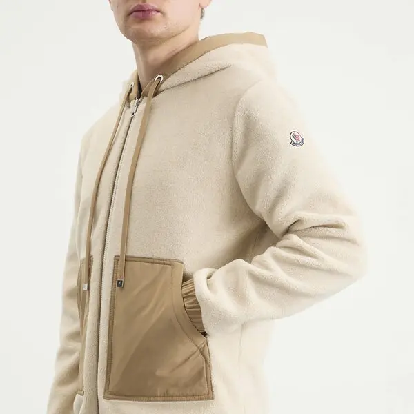 Moncler Teddy Fleece Zip Up Hooded Fleece Jacket